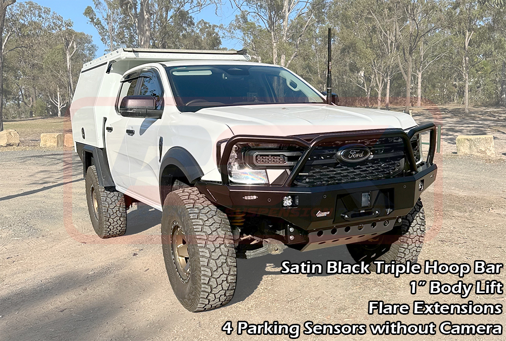 PSR Ambush Bar Ford Ranger Next Gen Ambush Satin Black Triple Hoop Bar ...