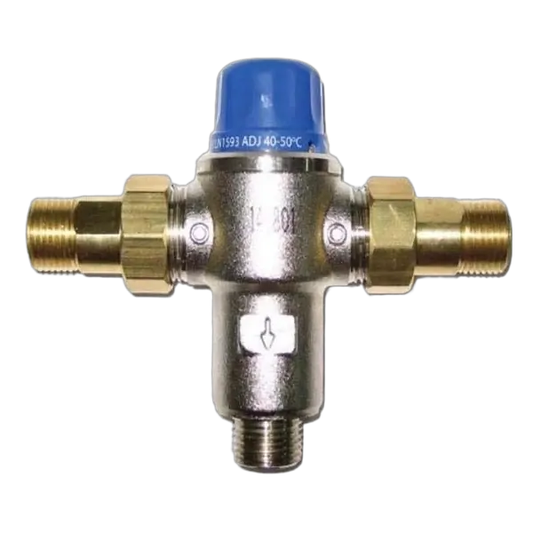Camec Water Heat Temper Valve 1/2" Male BSP Blue Cap
