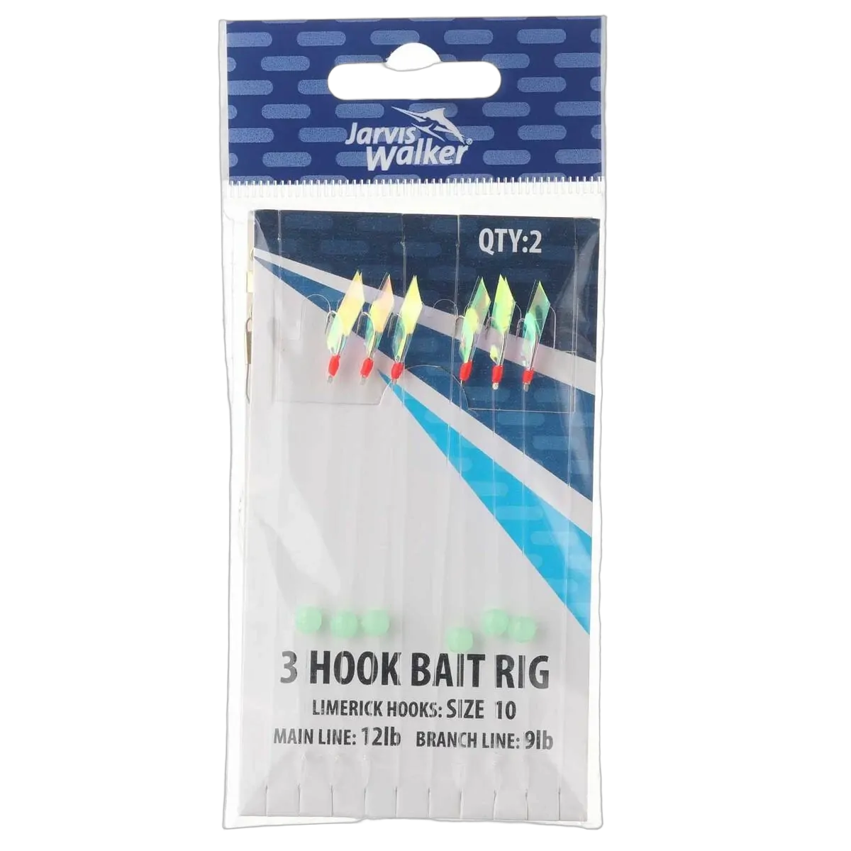 3Hook Bait Rig Limerick Hook Main Line 12lb Branch Line 9lb Sz 10 2pk ...