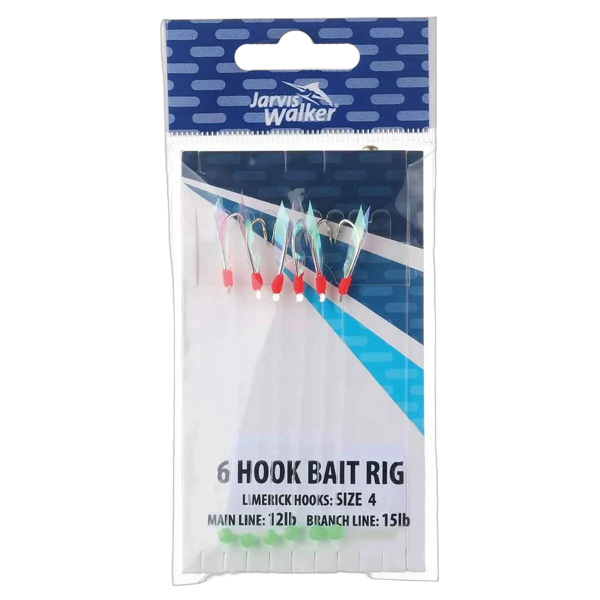 6Hook Bait Rig Limerick Hook Main Line 12lb Branch Line 15lb Sz 4 PK/1 ...