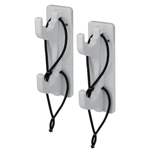 White Polymer Spear Gun Rack Horizontal Mount Holds 2 Guns (Pair ...