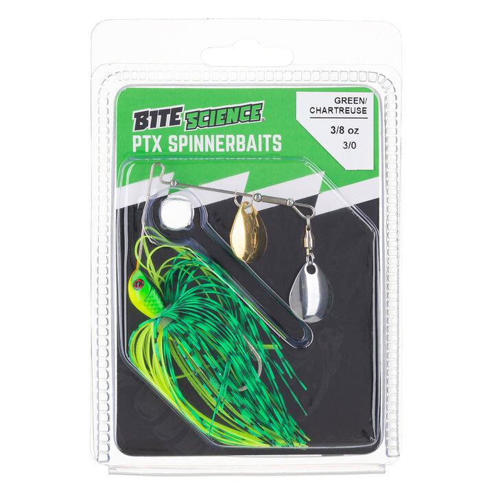 Bite Science PTX Spinnerbait Green / Chartreuse - 3/8oz | Outback Equipment