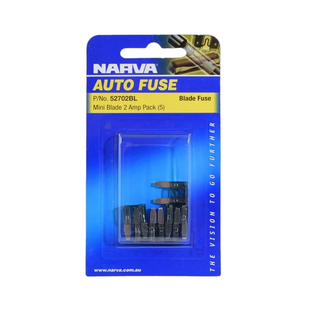 Narva 2 Amp Grey Mini Blade Fuse (Blister Pack Of 5) | Outback Equipment