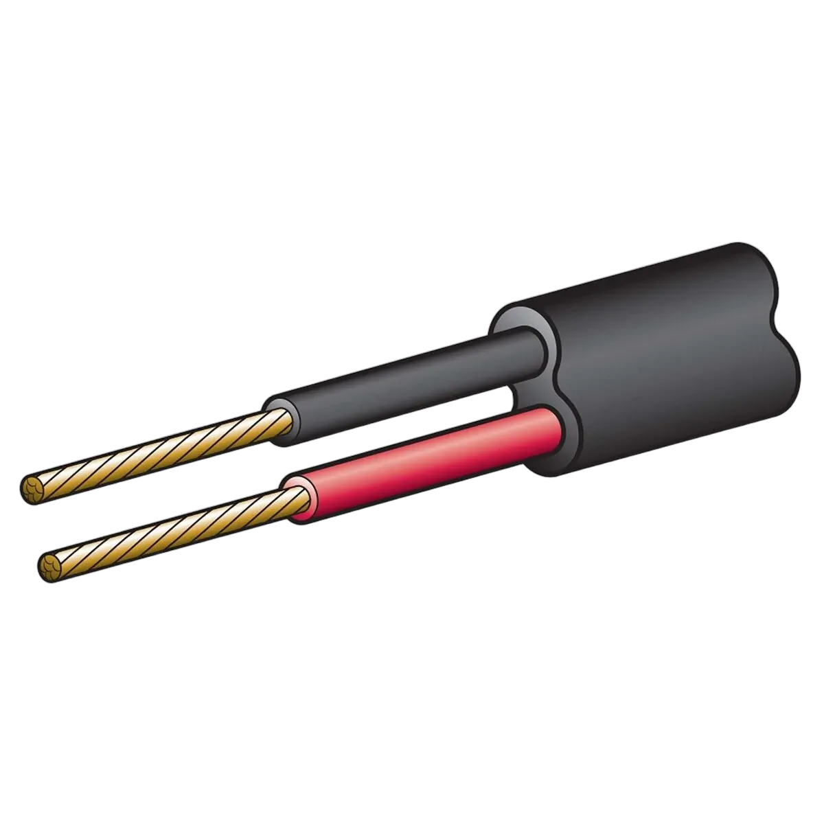 Narva 5A 2mm Twin Core Sheathed Cable (100M) Red/Black (Black Sheath) | Outback Equipment
