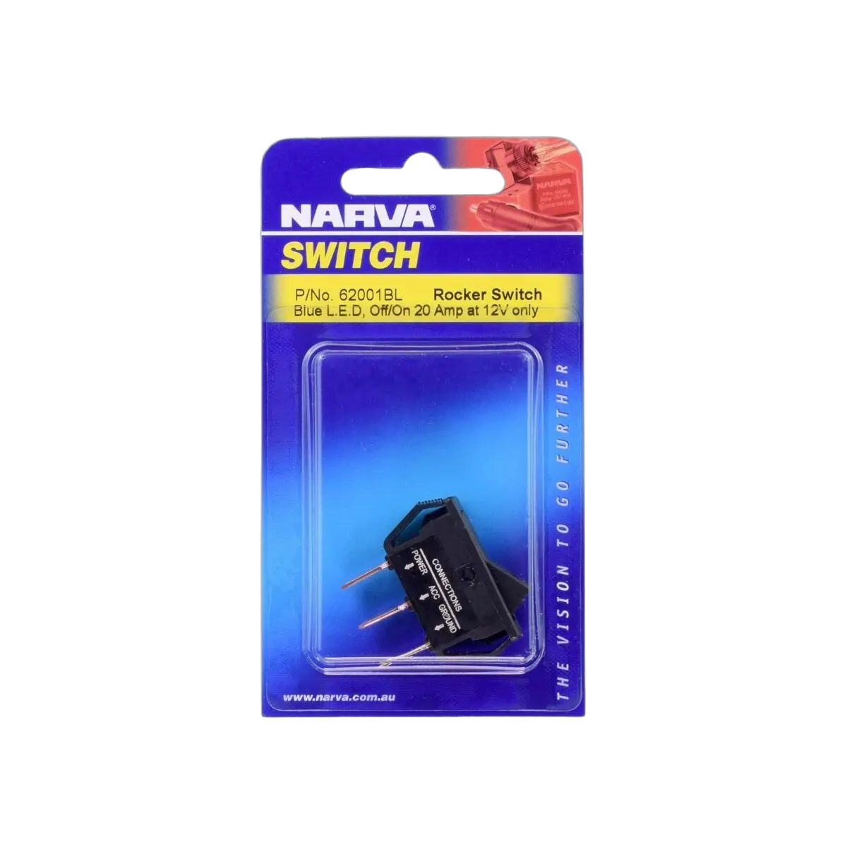 Narva Off/On Rocker Switch With Blue LED | Outback Equipment