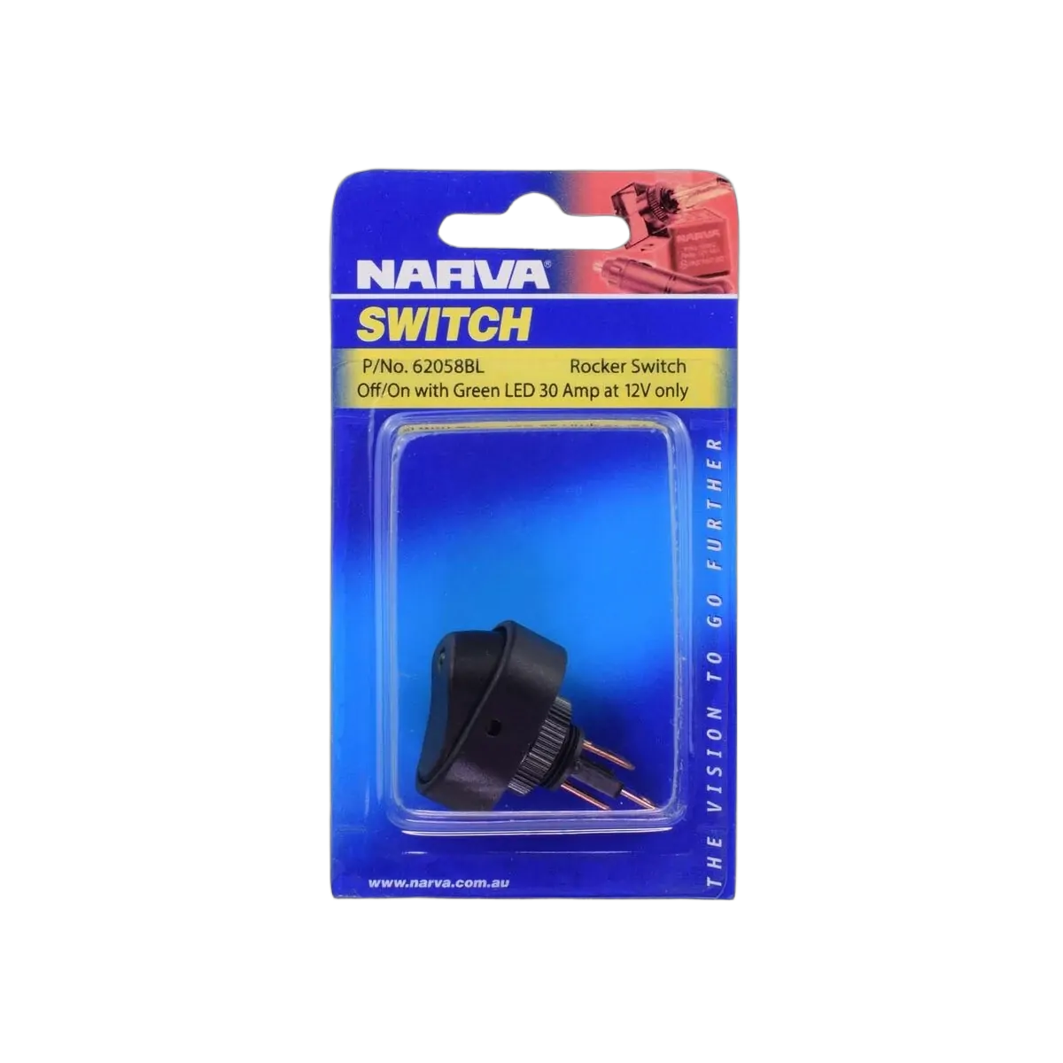 Narva Off/On Rocker Switch With Green LED | Outback Equipment