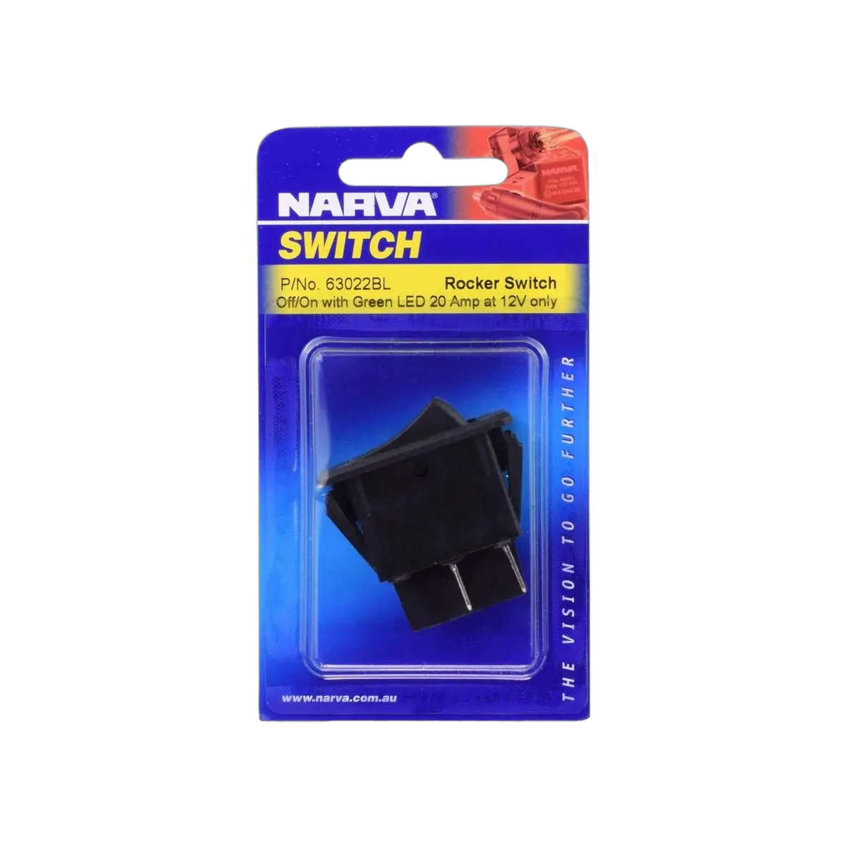 Narva Off/On Rocker Switch With Green LED | Outback Equipment