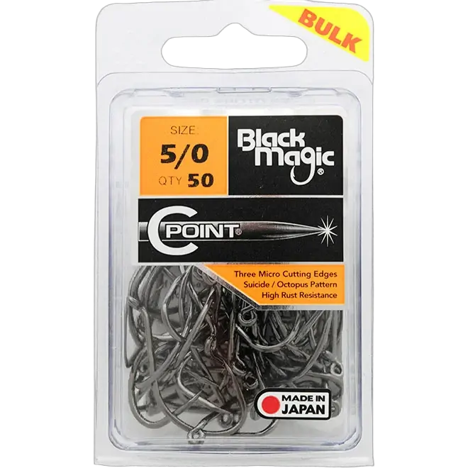 Black Magic C -Point 5/0 Hook Charter Pack (50) | Outback Equipment