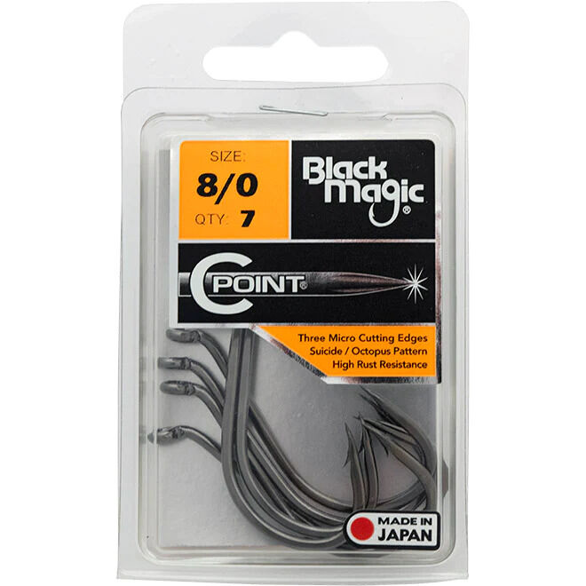 Black Magic C -Point 8/0 Hook Economy Pack (7) | Outback Equipment