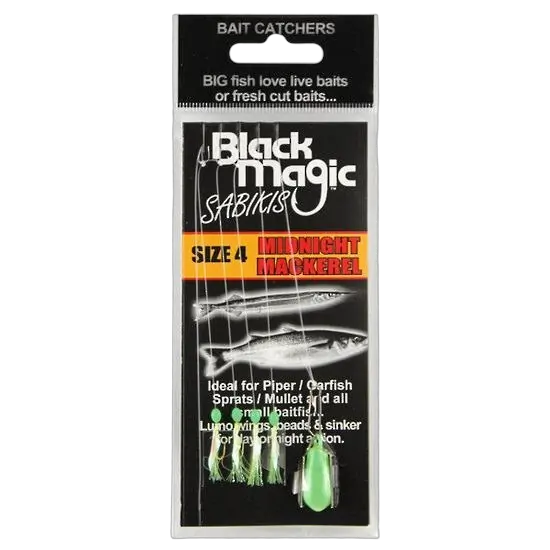 Black Magic Sabiki Midnight Mackerel #4 (5 Pack) | Outback Equipment