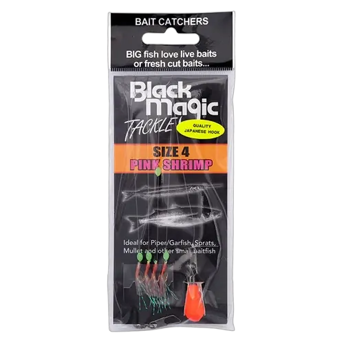 Black Magic Sabiki Pink Shrimp #4 (10 Pack) | Outback Equipment