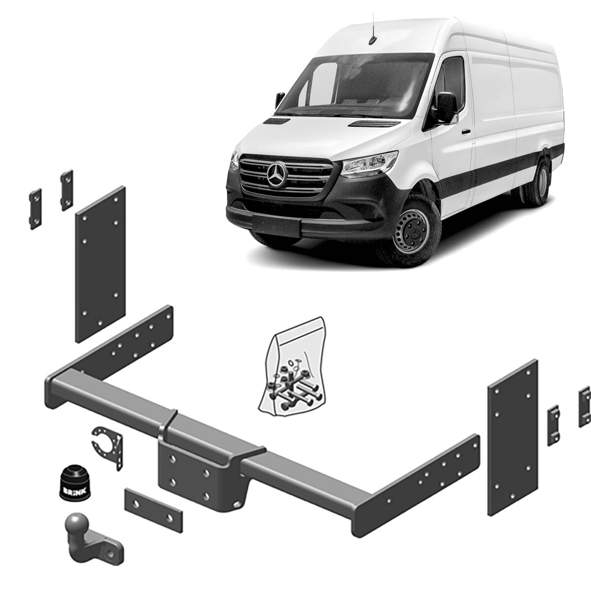 Brink Towbar to suit MERCEDES-BENZ SPRINTER 4,6-t (06/2006 - 06/2018 ...