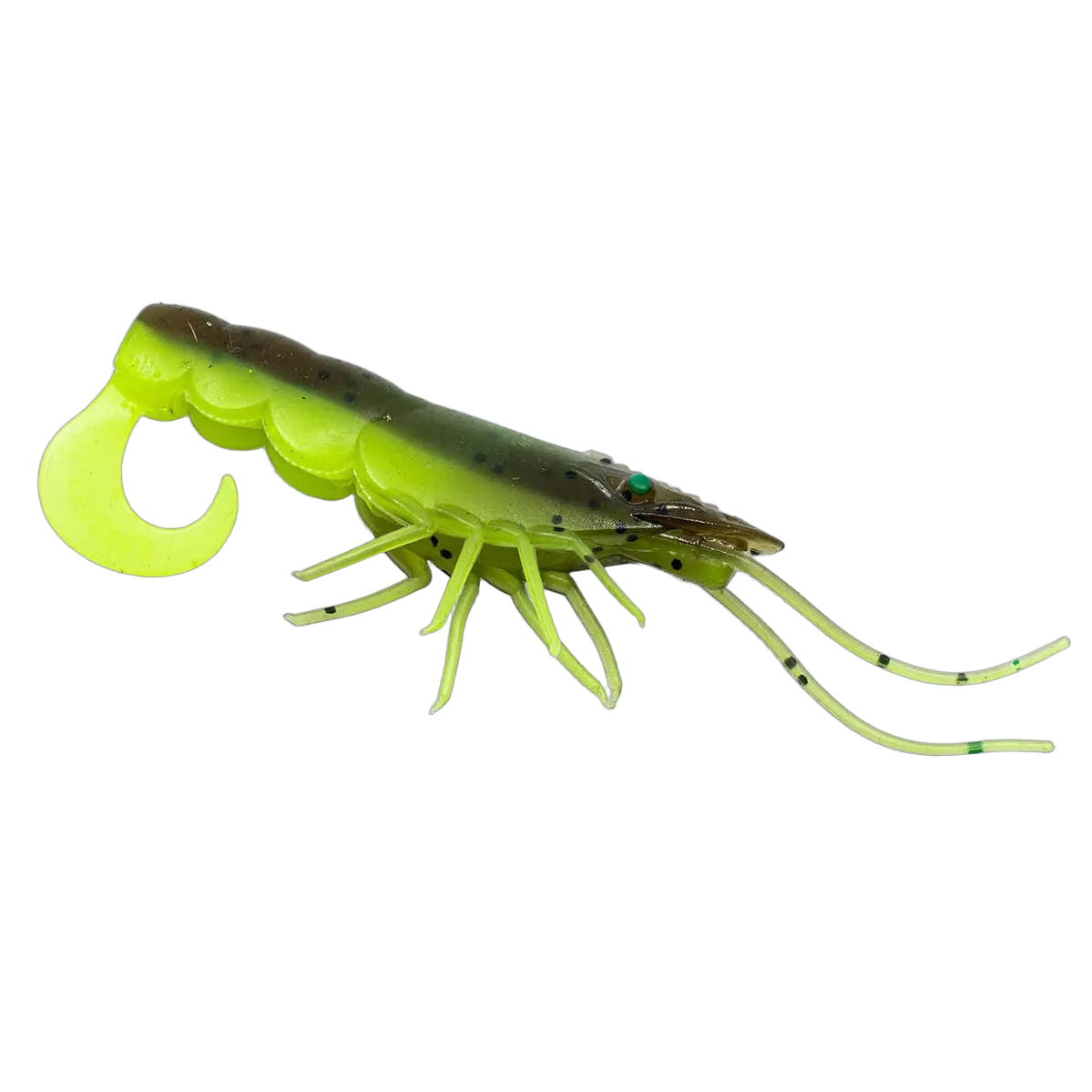 Chasebaits Curly Prawn 60 - Lime Tiger 6pc | Outback Equipment