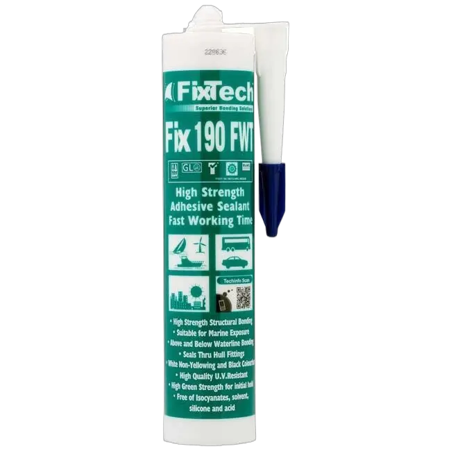 FixTech Fix190 Structural & Window Glass White (non-yellowing) 290ml Cartridge | Outback Equipment
