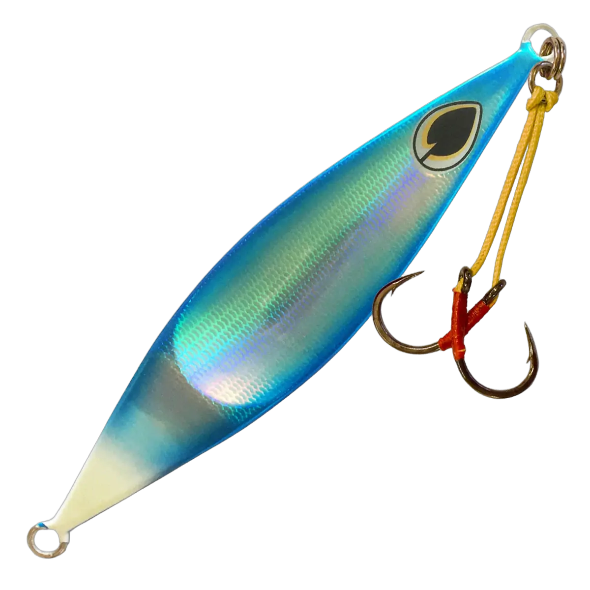 Black Magic Flipper Jig 150gm Blue/Lumo Stripe | Outback Equipment