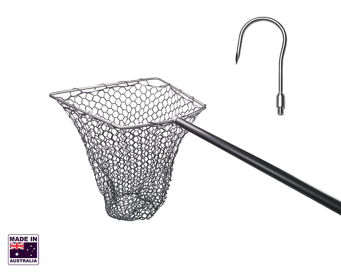 Hookem Landing Net/Gaff Interchangeable Combo 8 X 85mm Head( 50 X 44cm ...