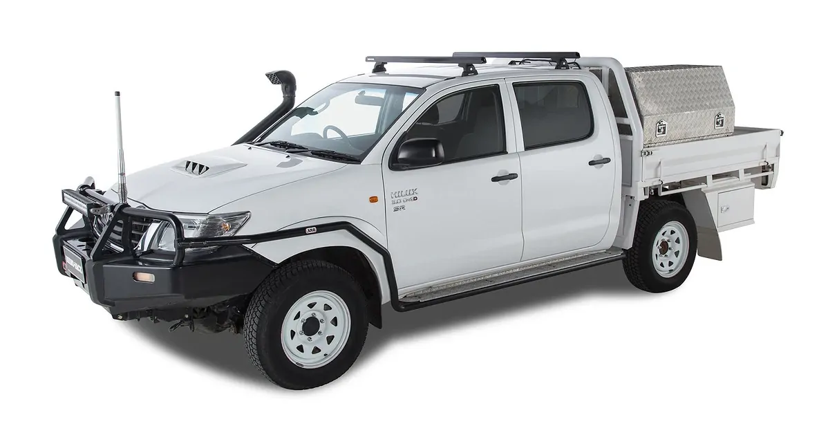 Rhino Rack Heavy Duty RLT600 Trackmount Black 2 Bar Roof Rack to suit ...