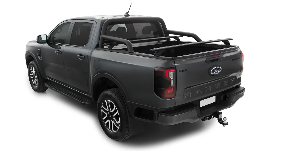 Rhino Rack Vortex RCH Black 2 Bar Roof Rack to suit FORD Ranger (Excl ...