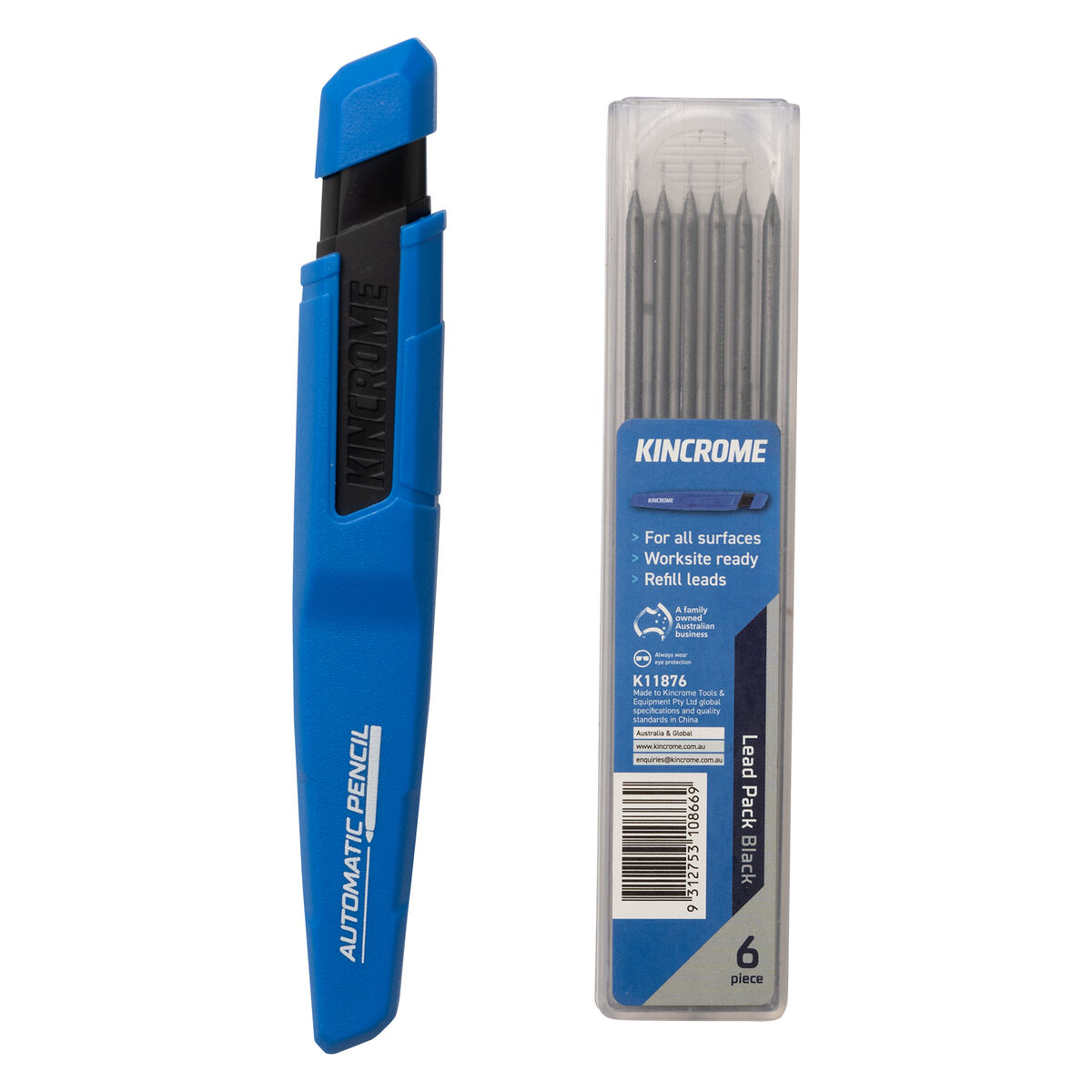 Kincrome Automatic Mechanical Pencil and Black Refill Pack | Outback ...