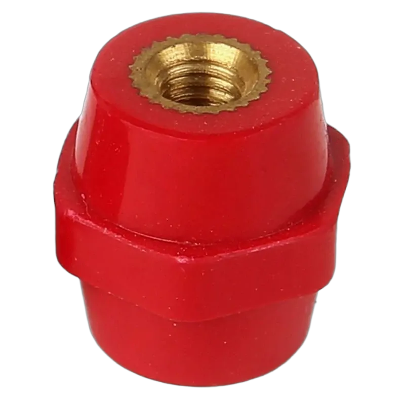 25Mm Red Standoff Insulator[6] Height:25Mm; Dia.: 30Mm M6 Screw; 9Mm ...