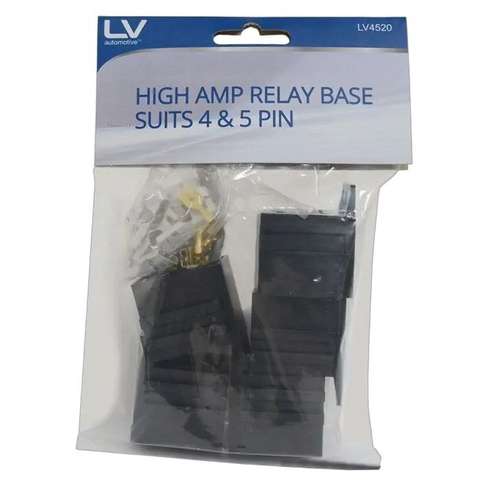 4&5 Pin High Amp Relay Base[5] C/W 6.3Mm X 2 & 9.5Mm X 5 Term Dovetail ...
