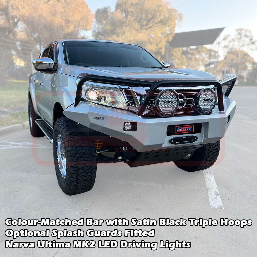 PSR Ambush Bar Nissan Navara NP300 Ambush Satin Black Triple Hoop Bar ...