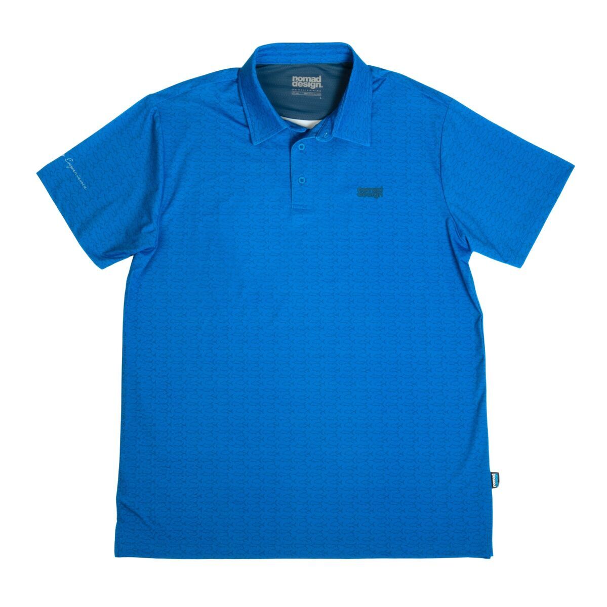 Nomad Design Polo Shirt Stacked - Marine Blue | Outback Equipment