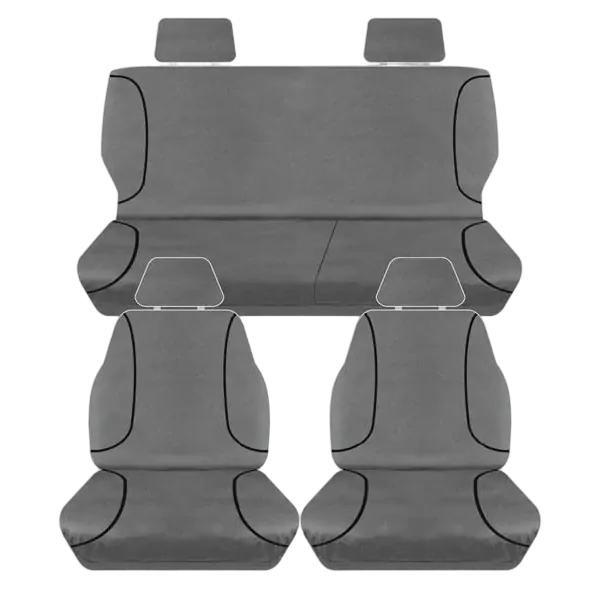 Tuff Terrain Canvas Grey Seat Covers to Suit Toyota Landcruiser Wagon ...
