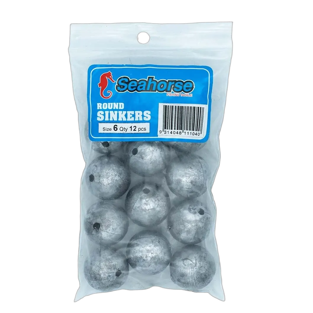 Seahorse #6 Ball Sinkers Large - 12pc Bag | Outback Equipment