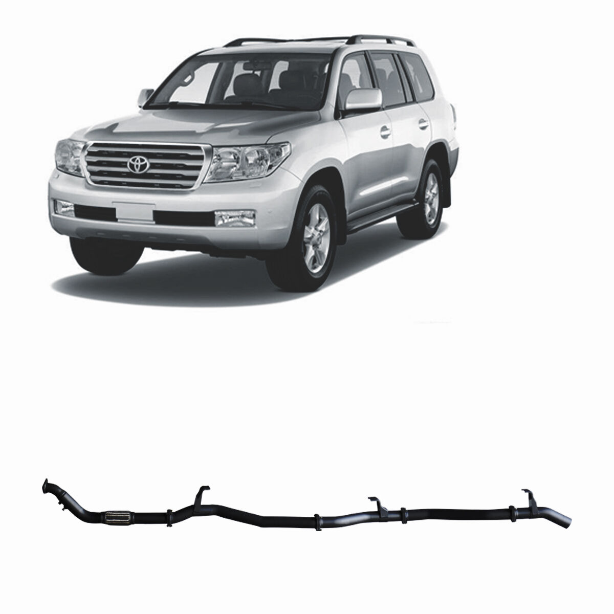 Redback 4x4 Performance Exhaust for Toyota Landcruiser (11/2007 - 09/ ...