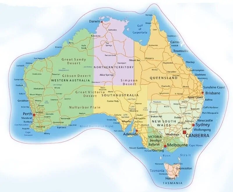 TRA Australia Map Decal Sticker Multi Colour | Outback Equipment