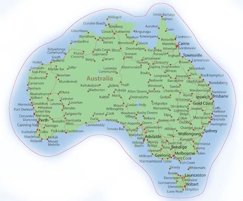 TRA Australia Map Decal Sticker Green | Outback Equipment
