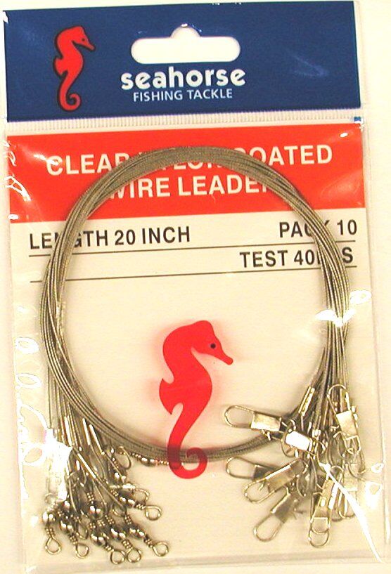 Seahorse Tackle Trace Std Kor 20"X40Lb Nylon Coat | Outback Equipment