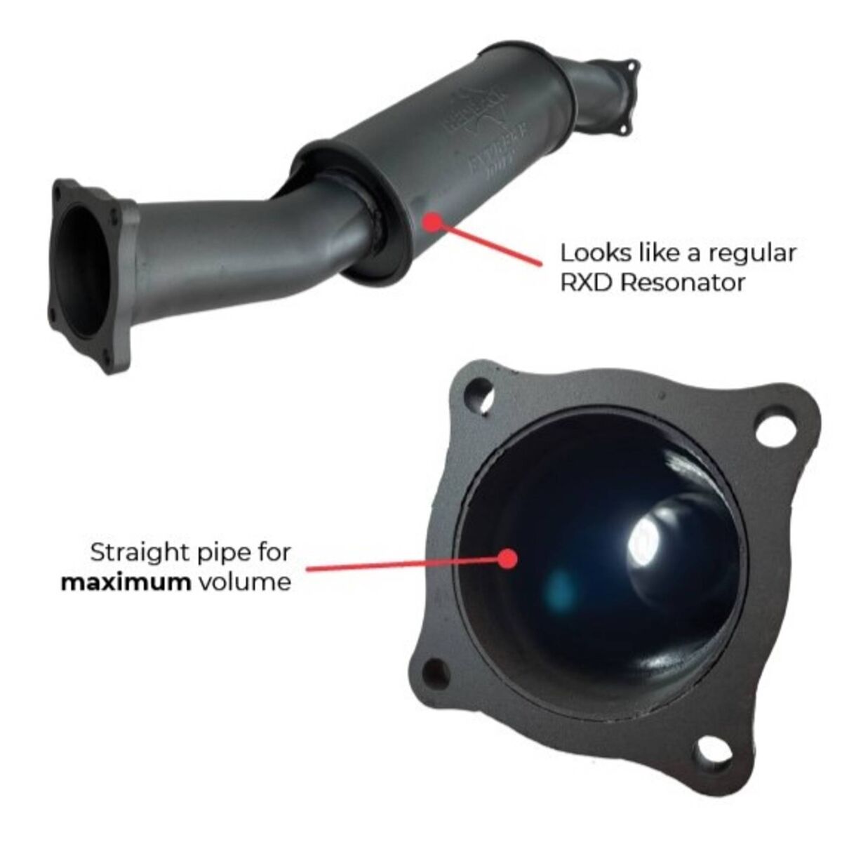 Redback Extreme Duty Straight Piped Resonator (Offset/Offset, 5â€ Round ...