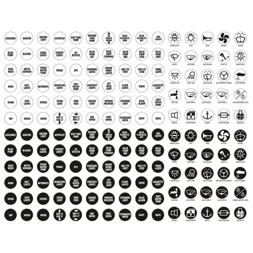 Viper Switch Panel Name Plates - Black & White 19mm Round | Outback ...